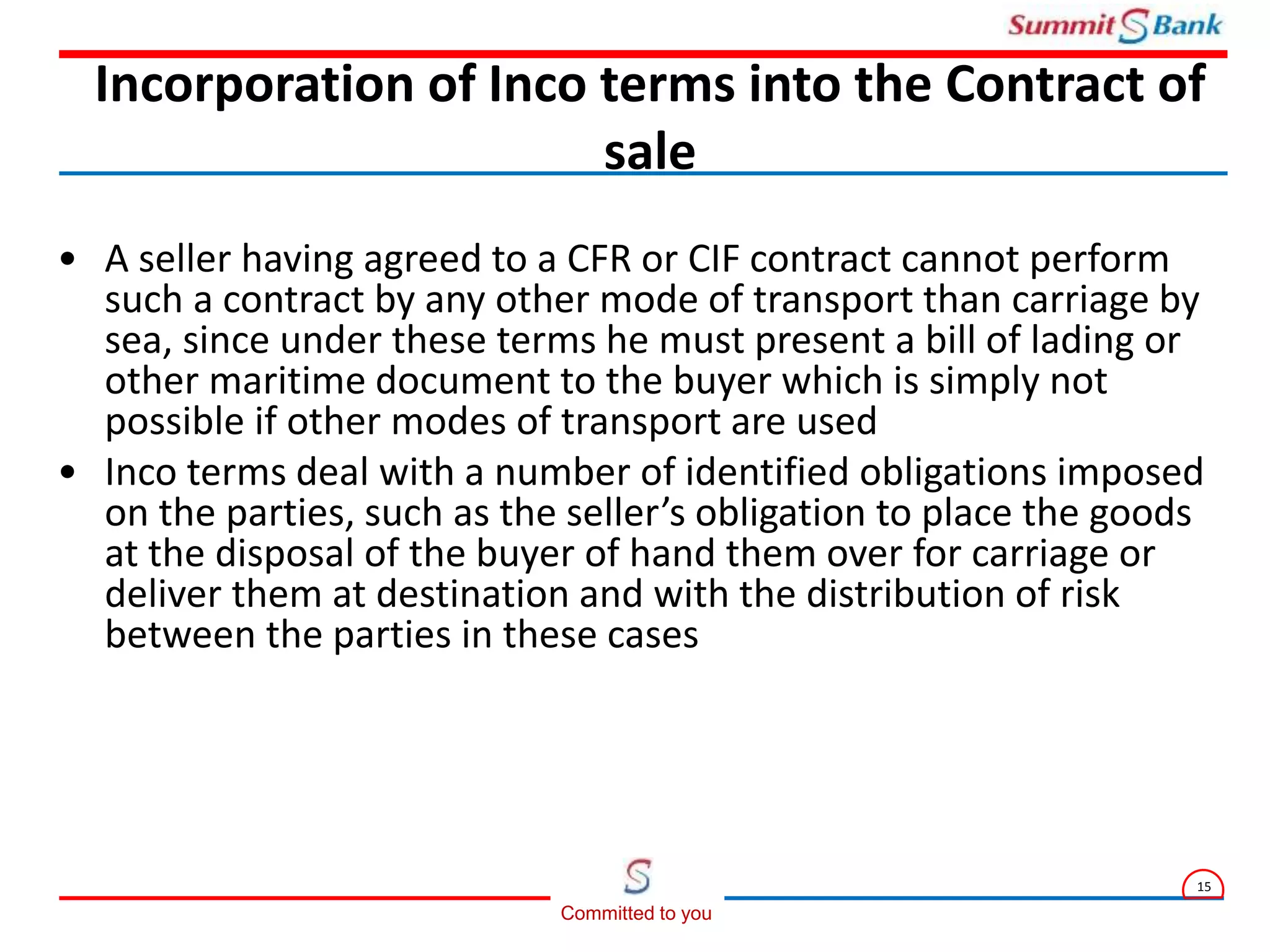INCO Terms: Unit 2 | PPT