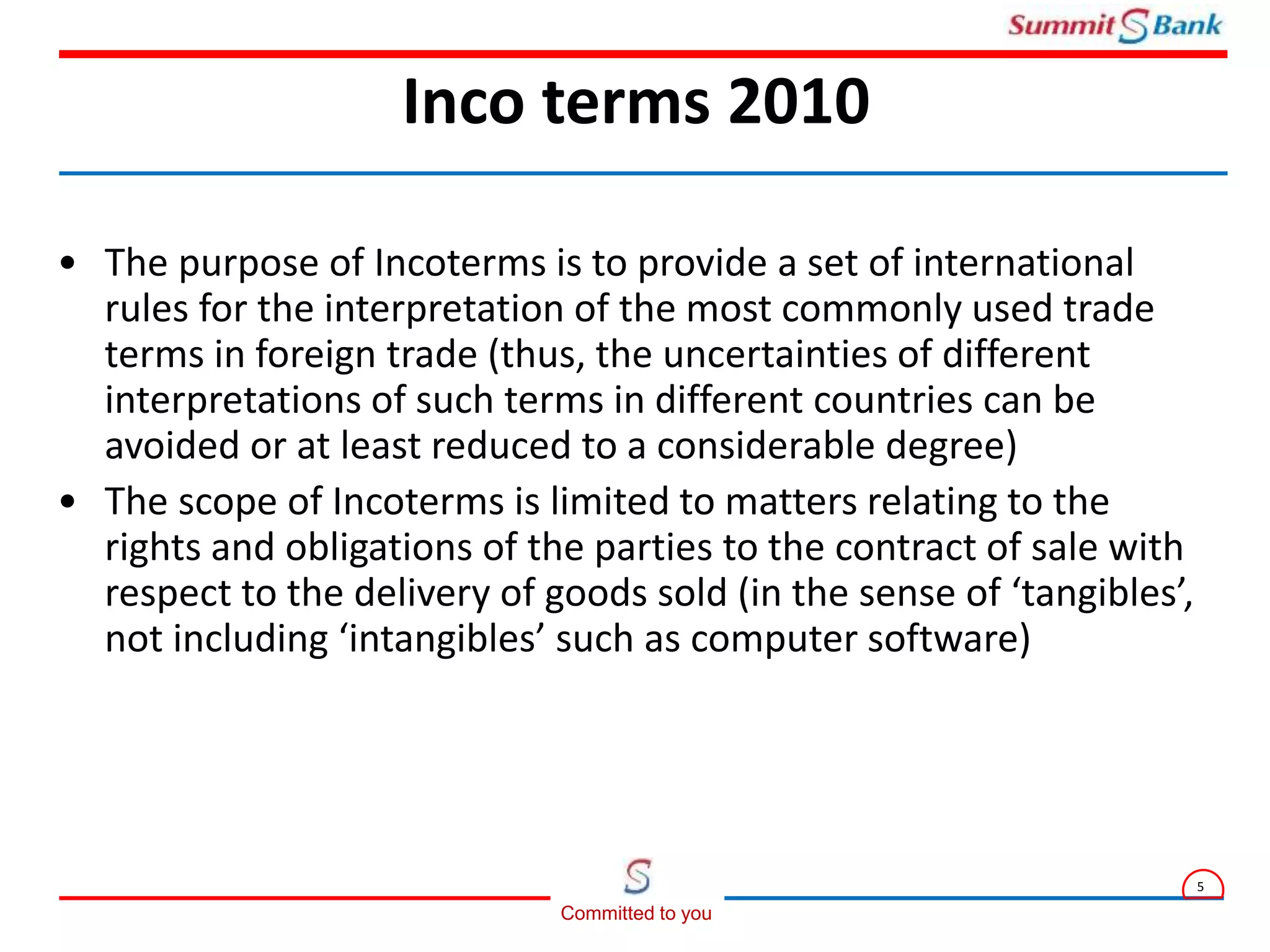 INCO Terms: Unit 2 | PPT