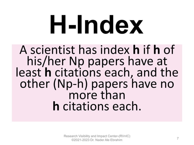 Ways to Increase Research Visibility, Citation, and H-index | PPT