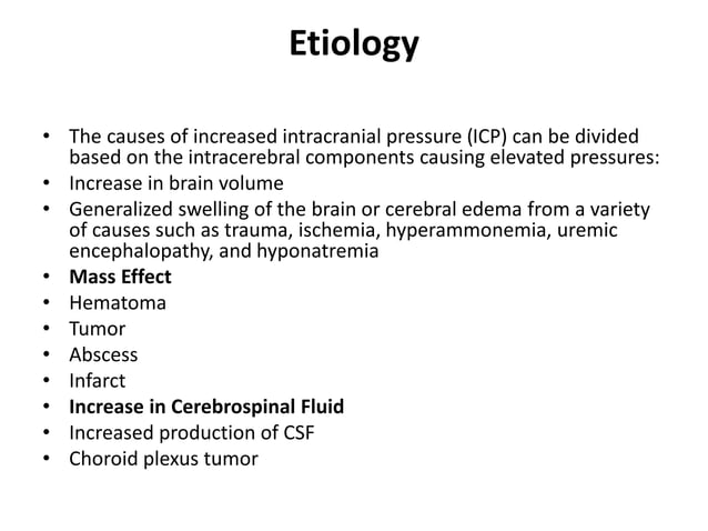 increased intracranial pressure.pptx | Brain and Nervous System ...