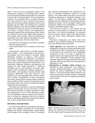 Increased occurrence of dental anomalies associated with infraocclusion ...