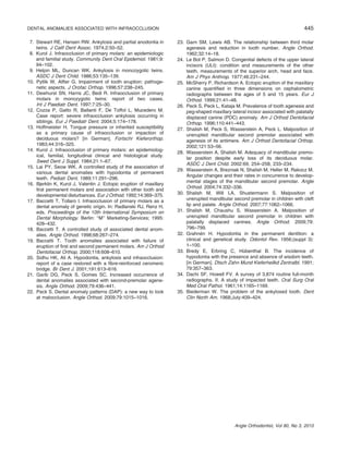 Increased occurrence of dental anomalies associated with infraocclusion ...