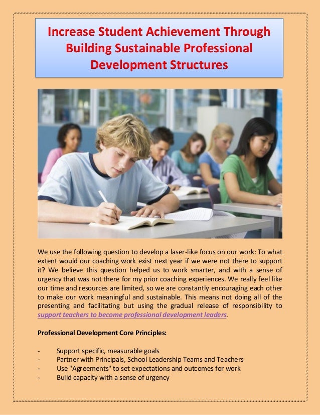 Increase Student Achievement Through Building Sustainable Professional ...