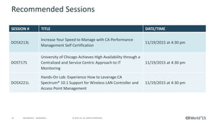 Hands-On Lab: Increase Velocity with the CA Performance Management ...
