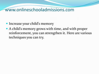 Increase your child’s memory | PPTX