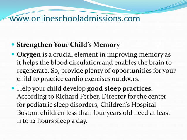Increase your child’s memory | PPTX