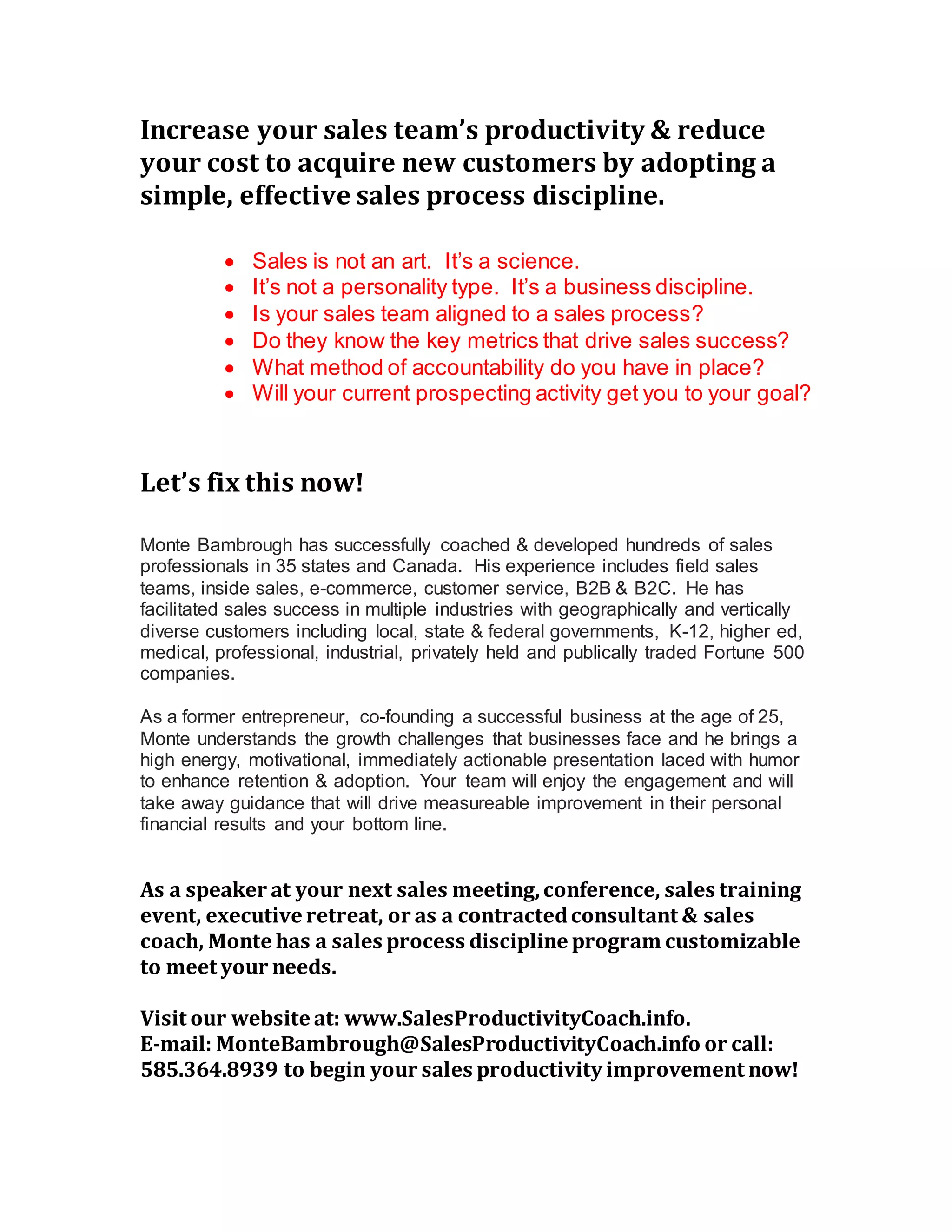 Increase your sales team’s productivity | PDF