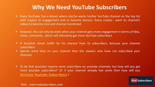 Increase youtube subscribers | PPT