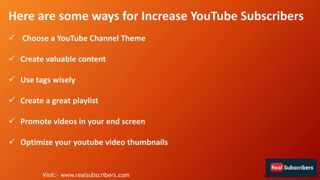 Increase youtube subscribers | PPT