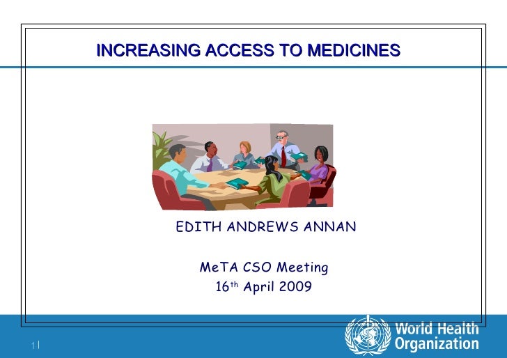 Increasing access to medicines