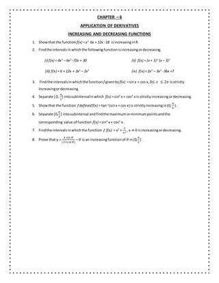Increasing and decreasing functions | DOCX