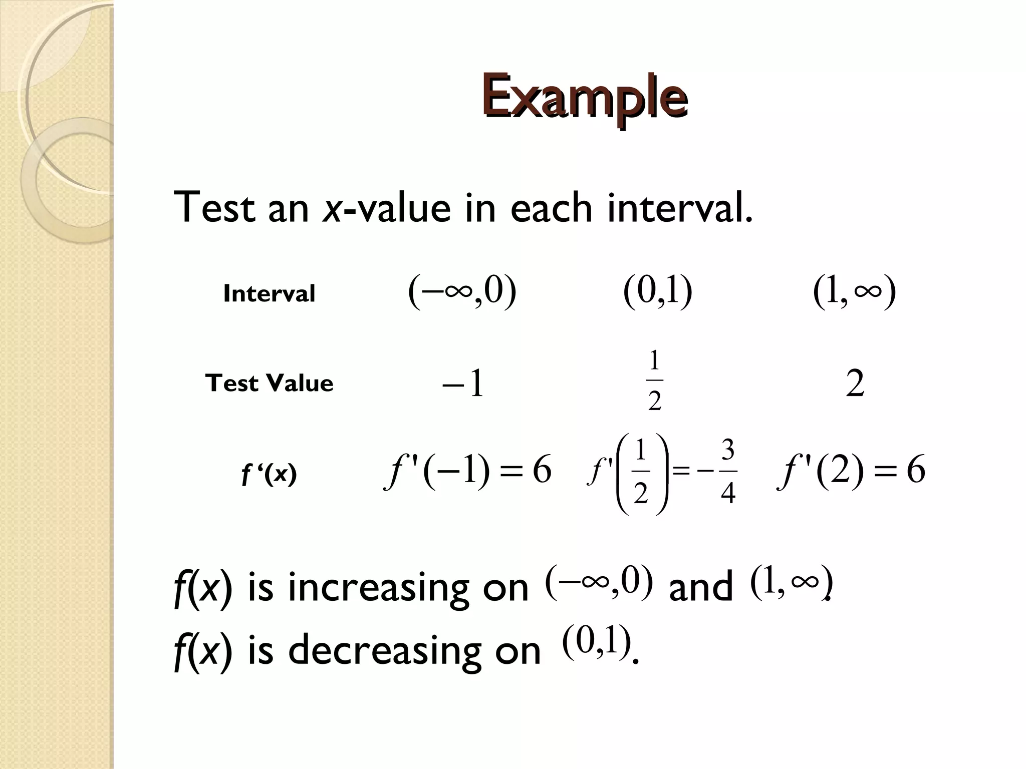 Increasing And Decreasing Functions Ap Calc Sec 33 Ppt