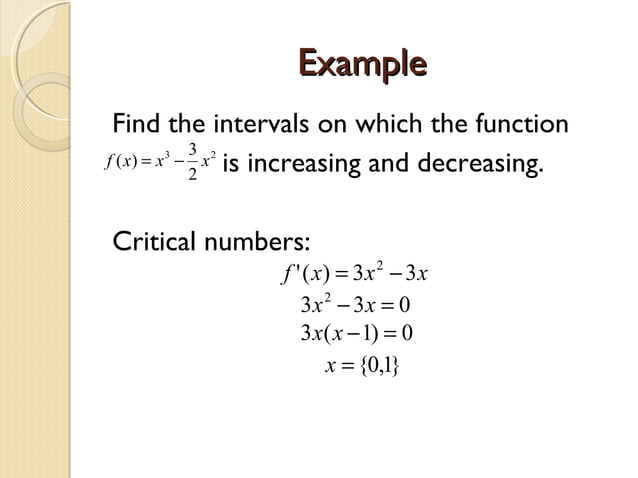 Increasing and decreasing functions ap calc sec 3.3 | PPT