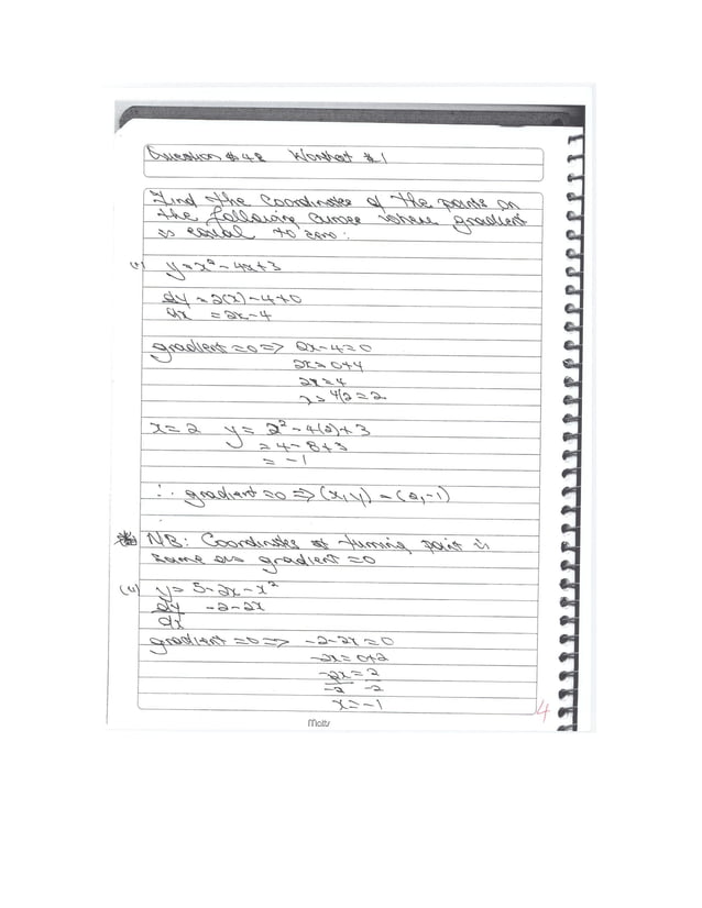 Increasing And Decreasing Functions Notes Doc