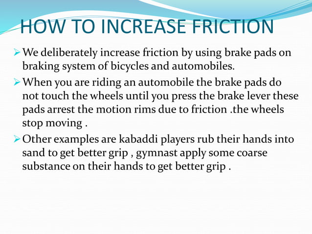 Increasing and reducing friction | PPTX