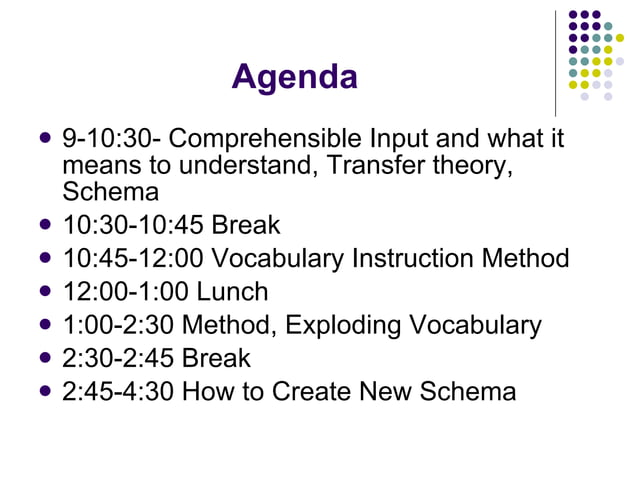 Increasing Comprehensible Input In Vocabulary Instruction | PPT
