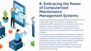 Increasing Facility Management Efficiency with Computerised Maintenance Management System | PPT