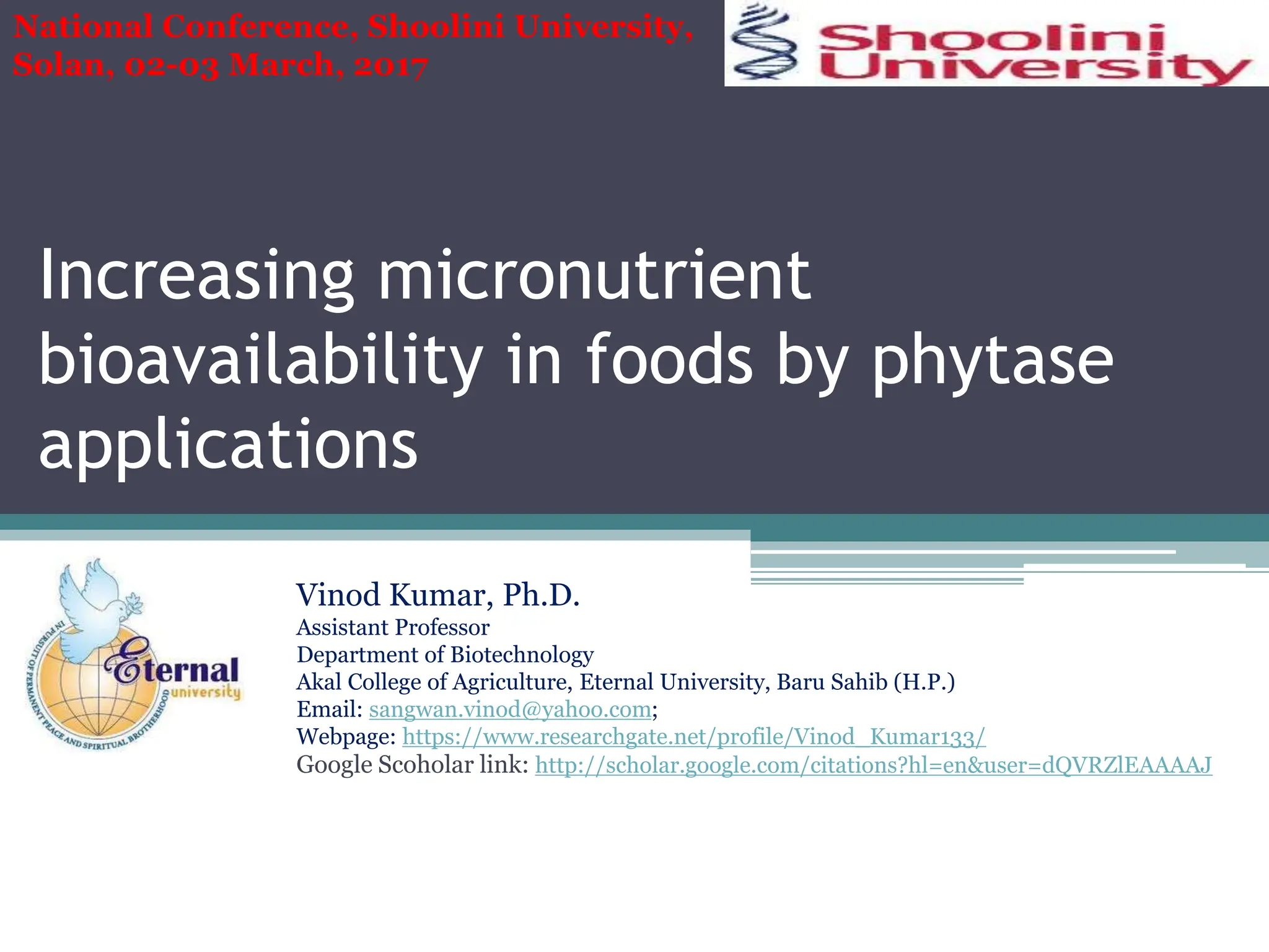 Increasing micronutrient bioavailability in foods by phytase ...