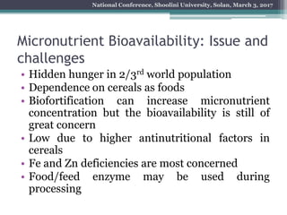Increasing micronutrient bioavailability in foods by phytase ...
