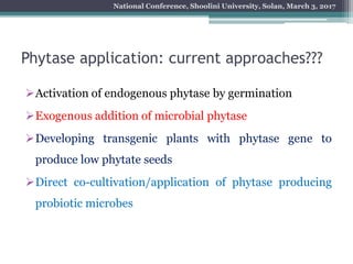 Increasing micronutrient bioavailability in foods by phytase ...