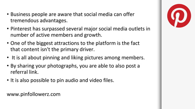 Increasing pinterest followers | PPT