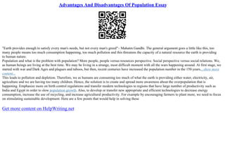 Increasing Population Uncertainty Essay | PPT