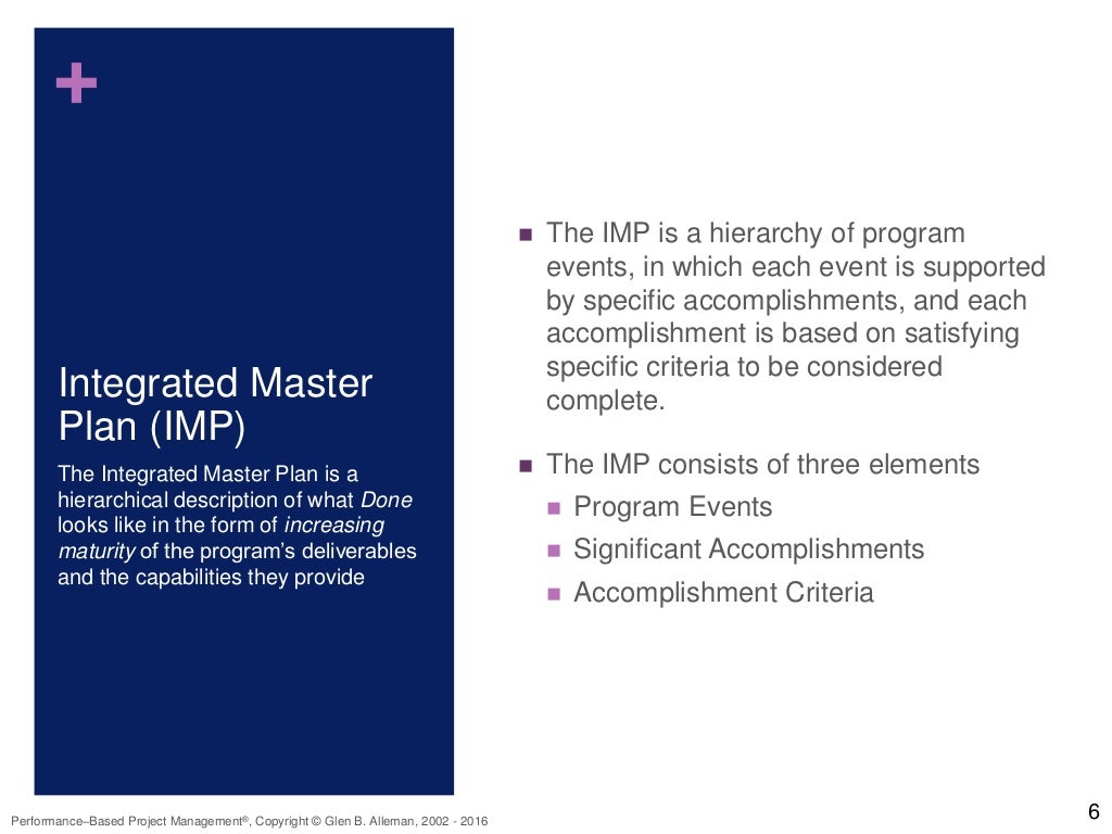 From WBS to Integrated Master Schedule
