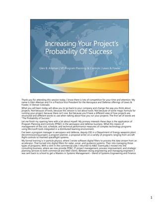 Increasing The Probability Of Success For Your Project | PDF