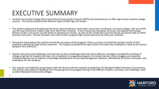 Increasing the success of dual enrollment and dual credit high school ...