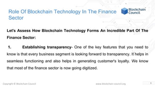 Incredible role of blockchain in finance sector | PPT