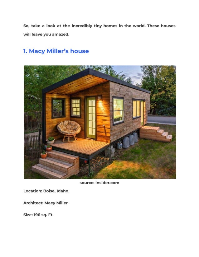 Incredible tiny homes 5 smallest houses in the world | PDF