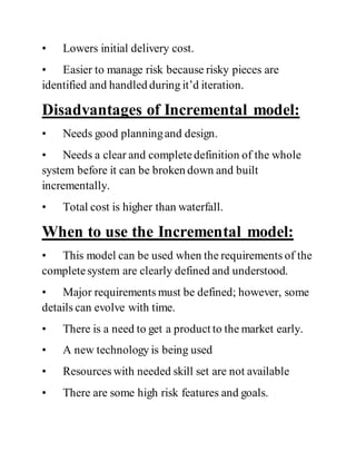 Incremental Model | PDF