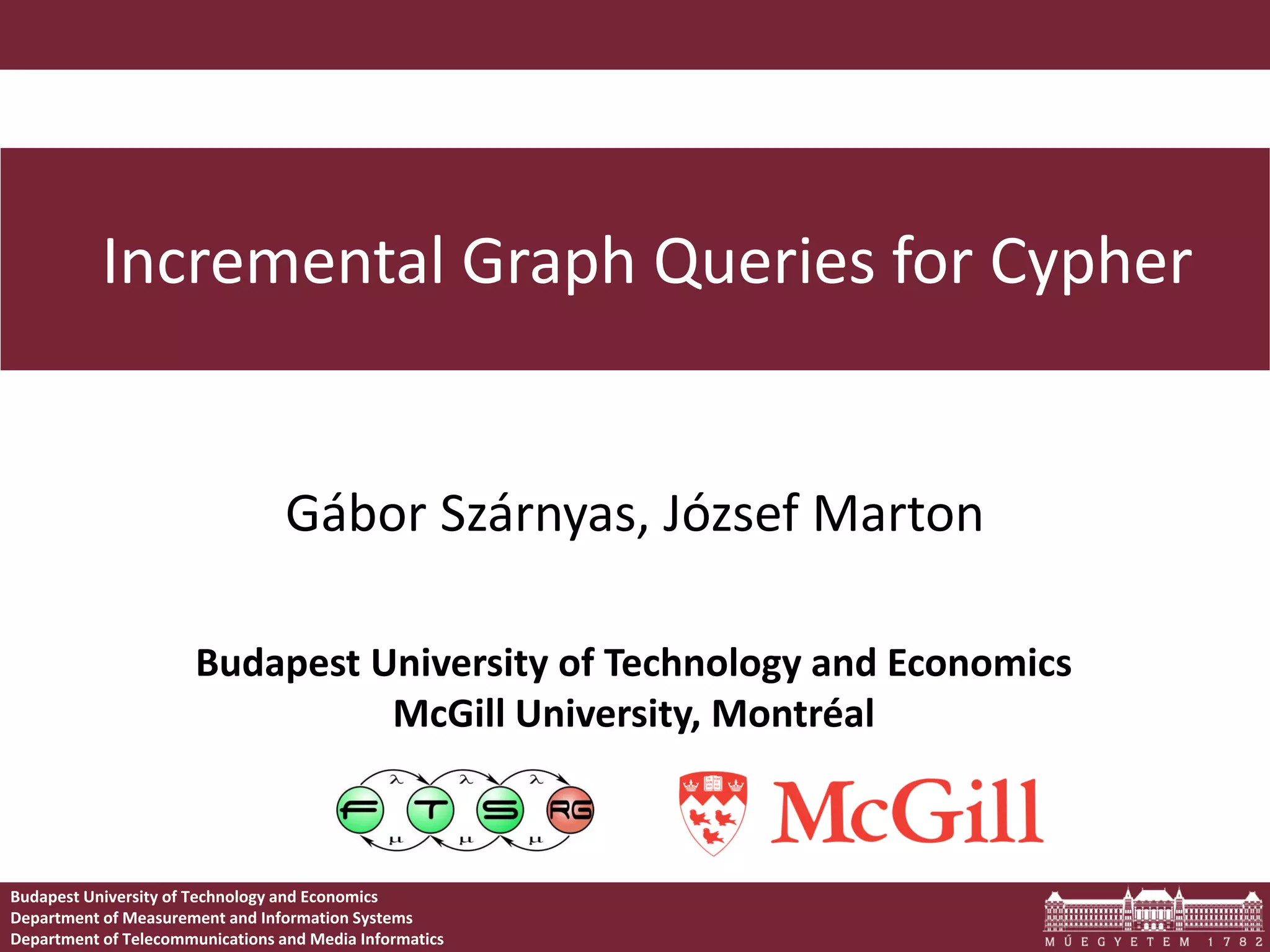 Incremental Graph Queries for Cypher | PDF | Databases | Computer Software and Applications