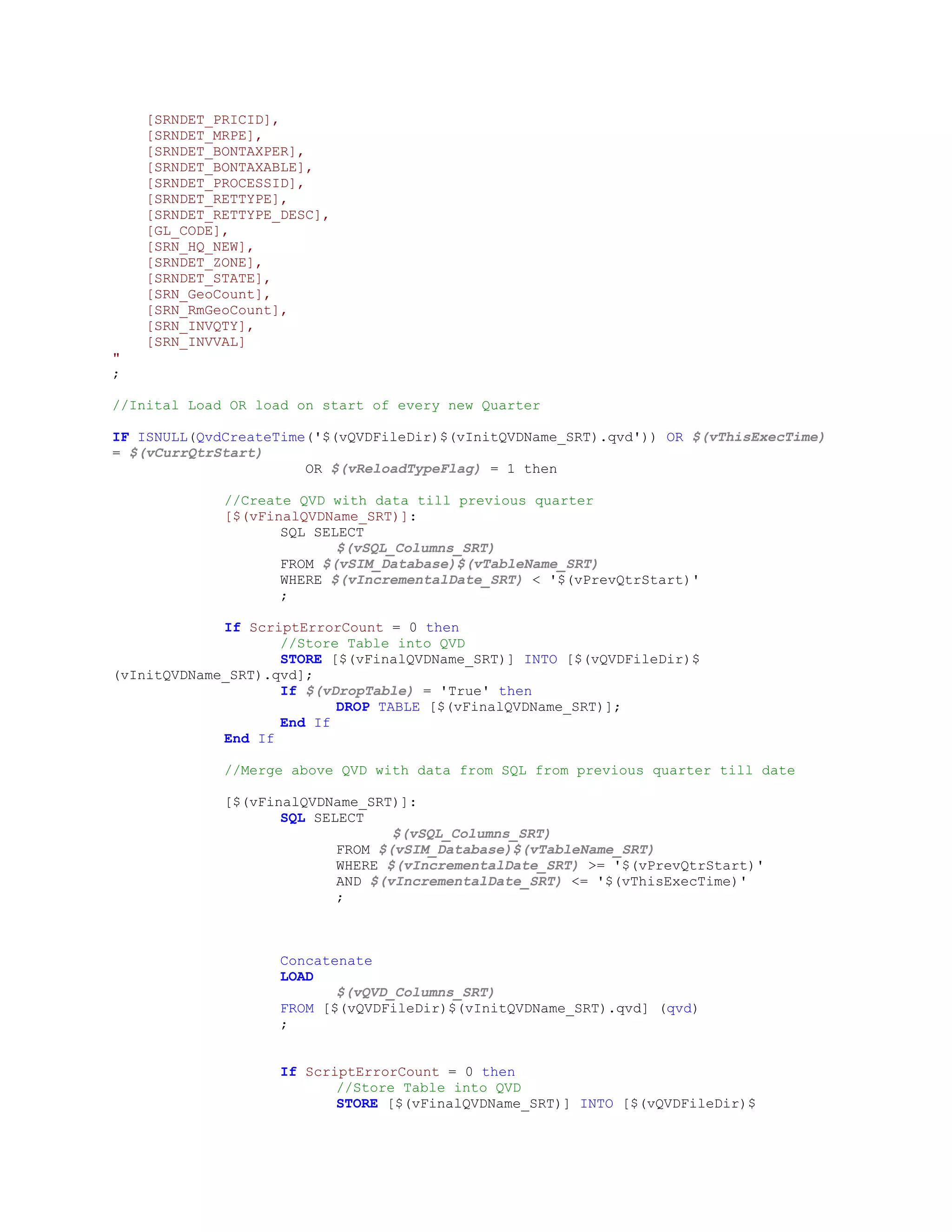 Incremental load script | PDF