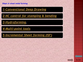 Incremental sheet metal forming - Incremental Single Point | PDF
