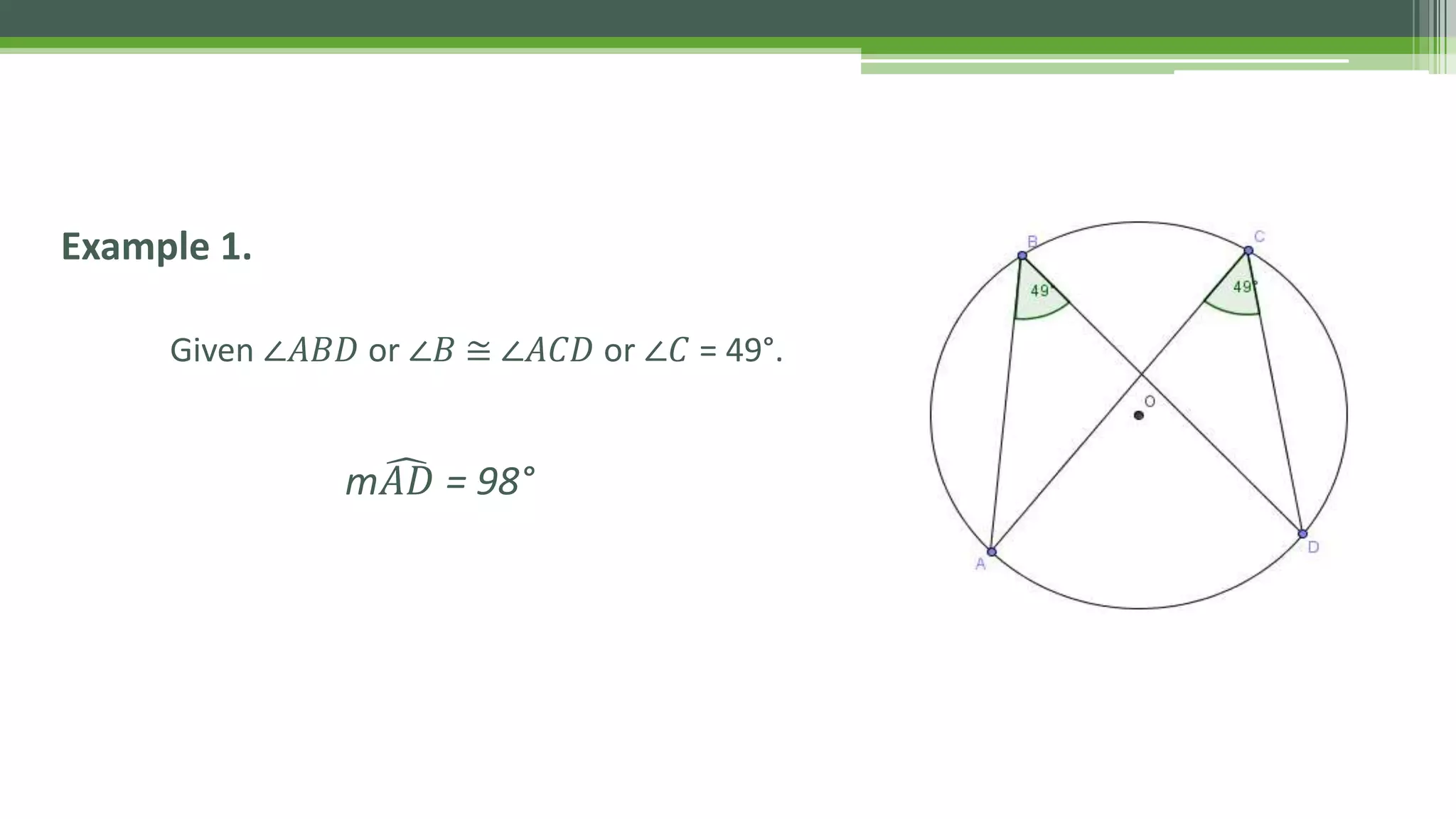 Incribed angles of a circle | PPTX | Physics | Science