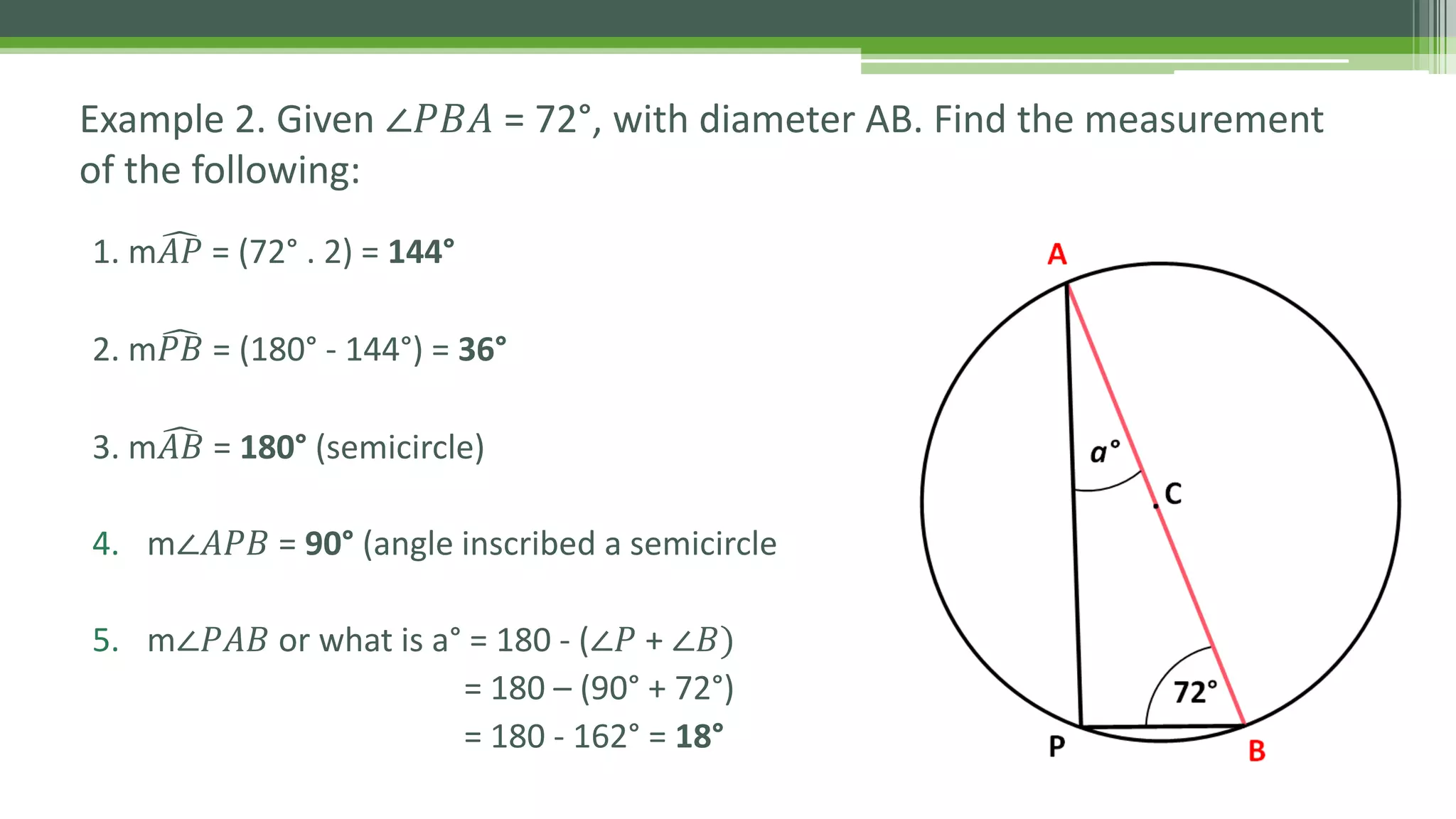 Incribed angles of a circle | PPTX | Physics | Science