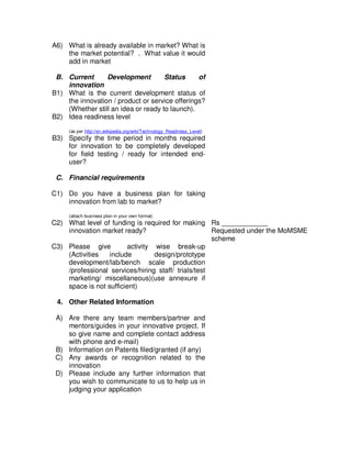 Incubatee application format | PDF