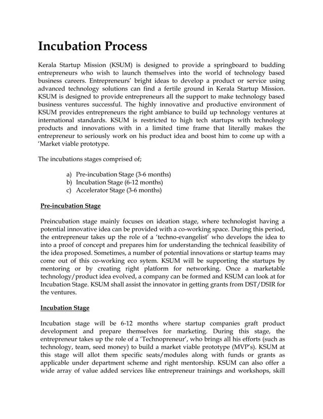 Incubation procedure | PDF