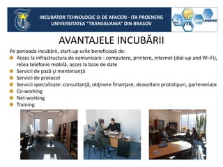 Universitatea Transilvania - Incubatorul tehnologic de Afaceri | PPTX