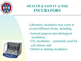 incubators.ppt 9health and safety for laboratory | PPT