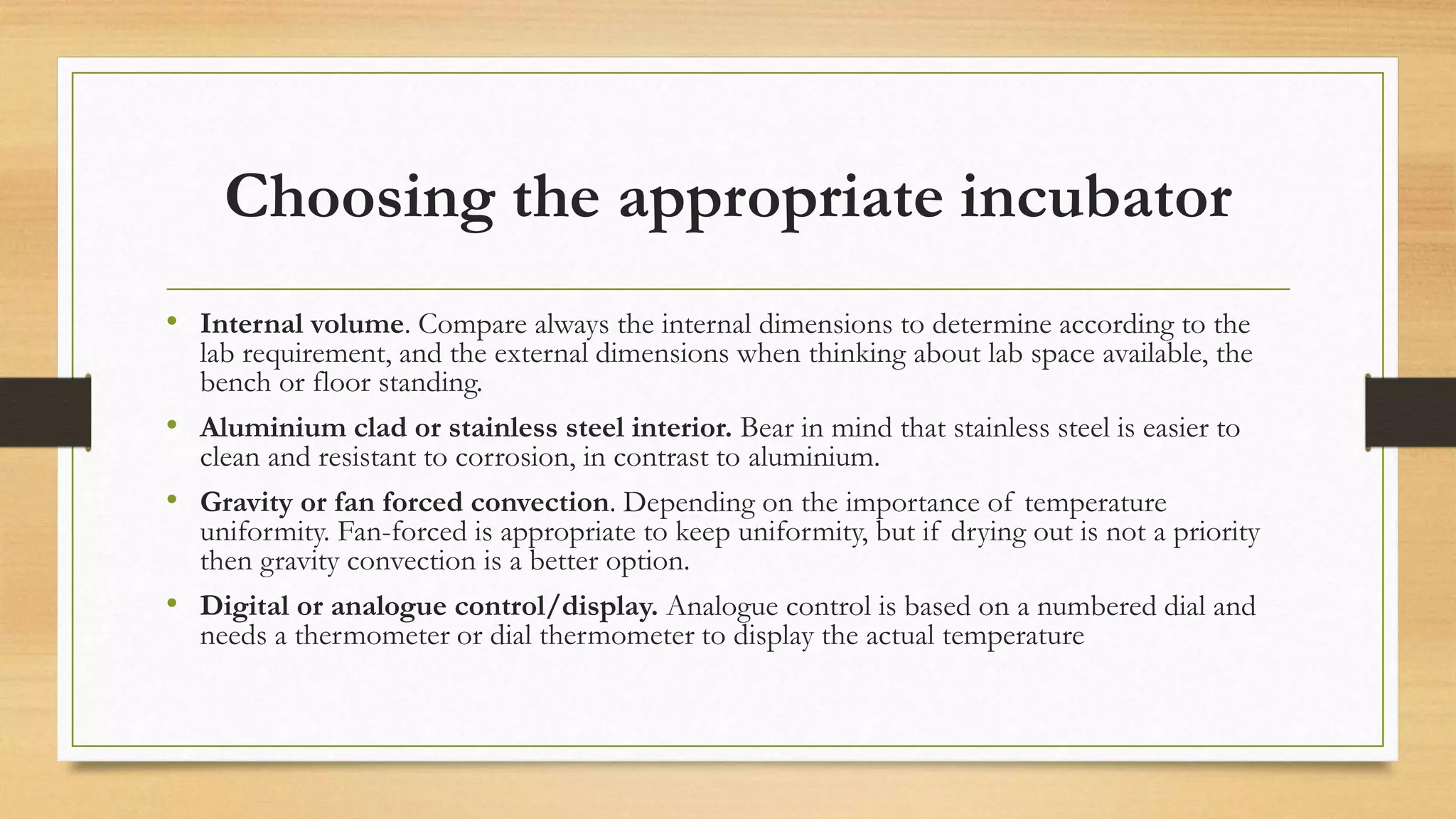 Incubators types and applications | PPTX