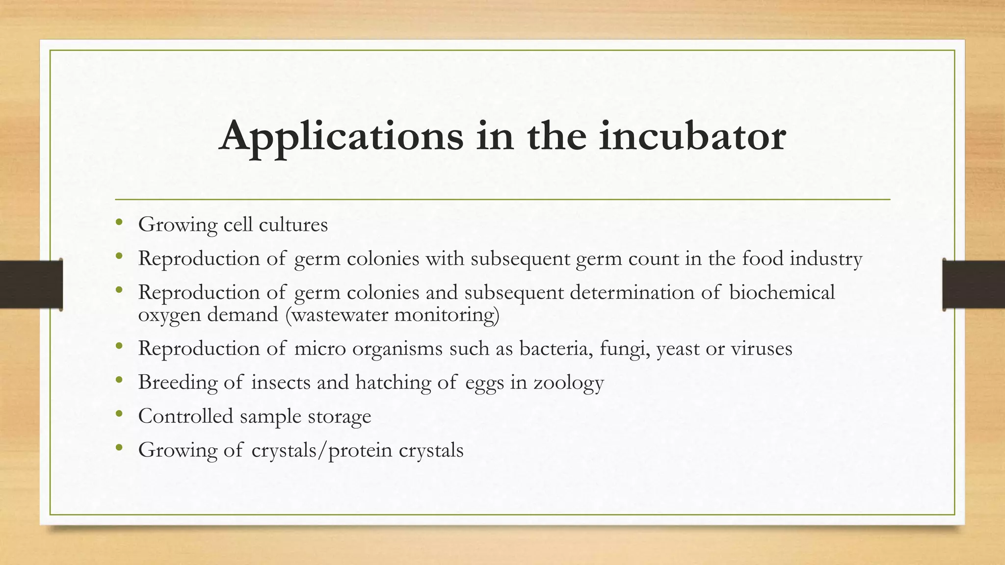Incubators types and applications | PPTX