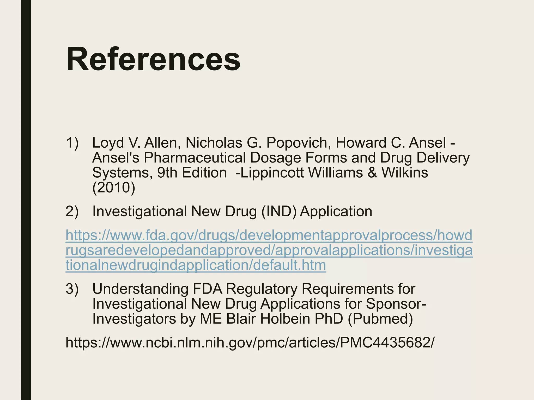 List of studies needed for IND submission | PPTX