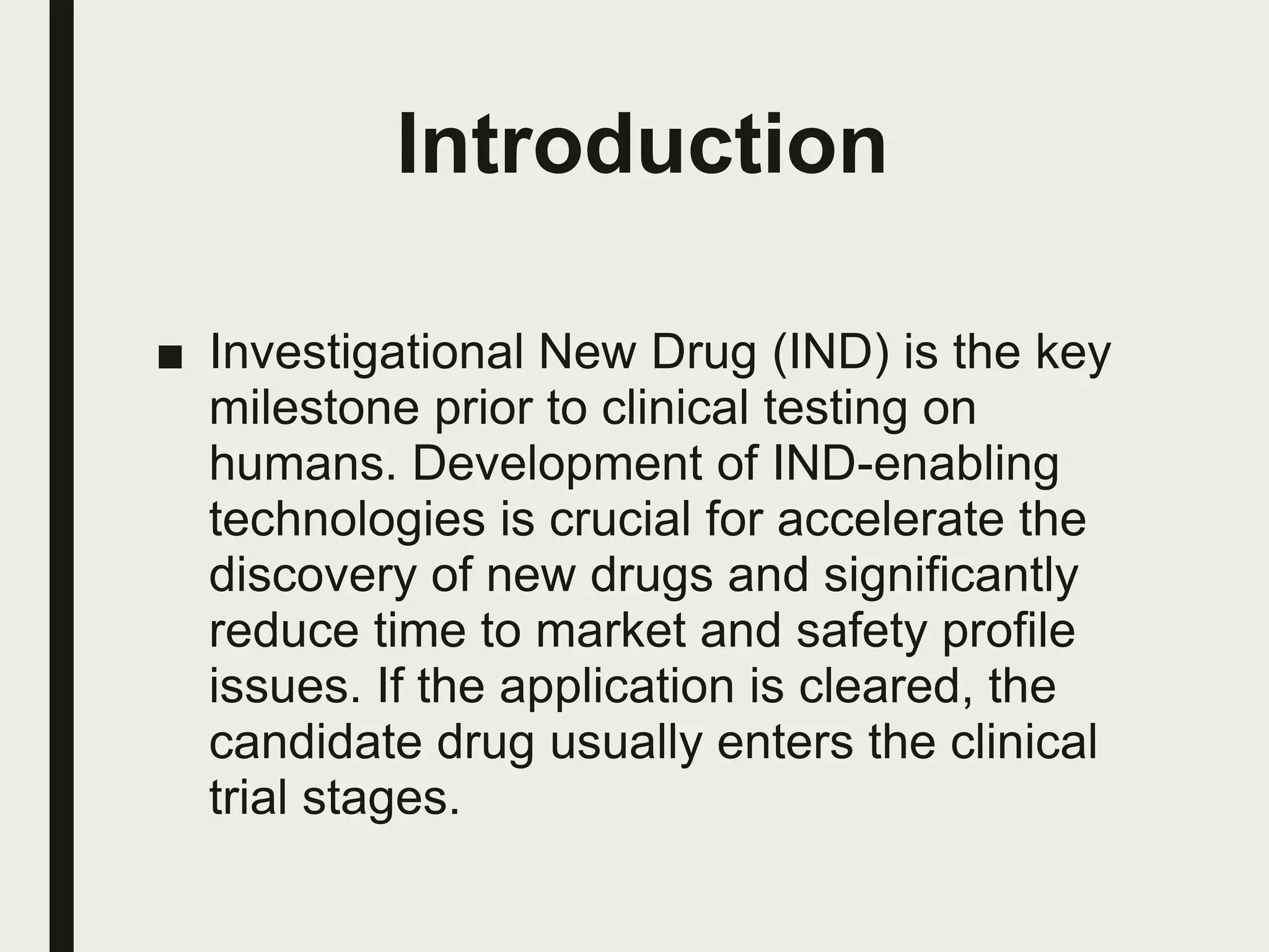 List of studies needed for IND submission | PPTX