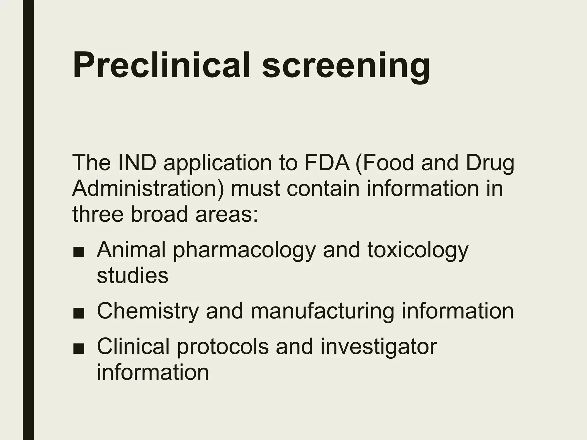 List of studies needed for IND submission | PPTX
