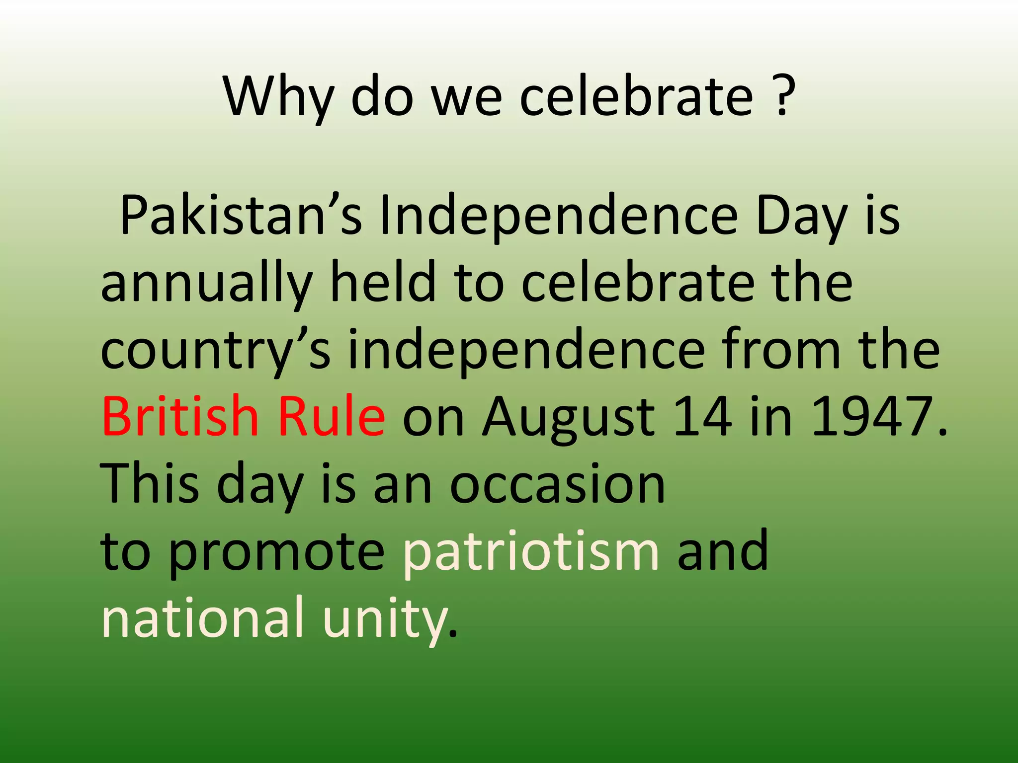 Independence Day of Pakistan | PPTX
