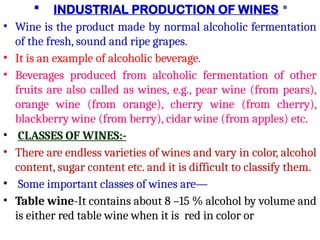 IND. PROD. of WINES using commercial methods | PPTX