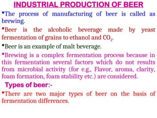 industrial production process of beer ppt | PPT