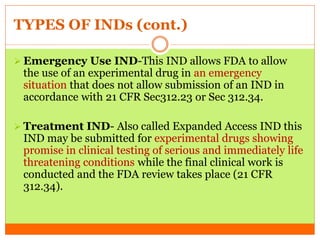 INVESTIGATIONAL NEW DRUG APPLICATION(IND) | PDF | Pharmaceutical ...
